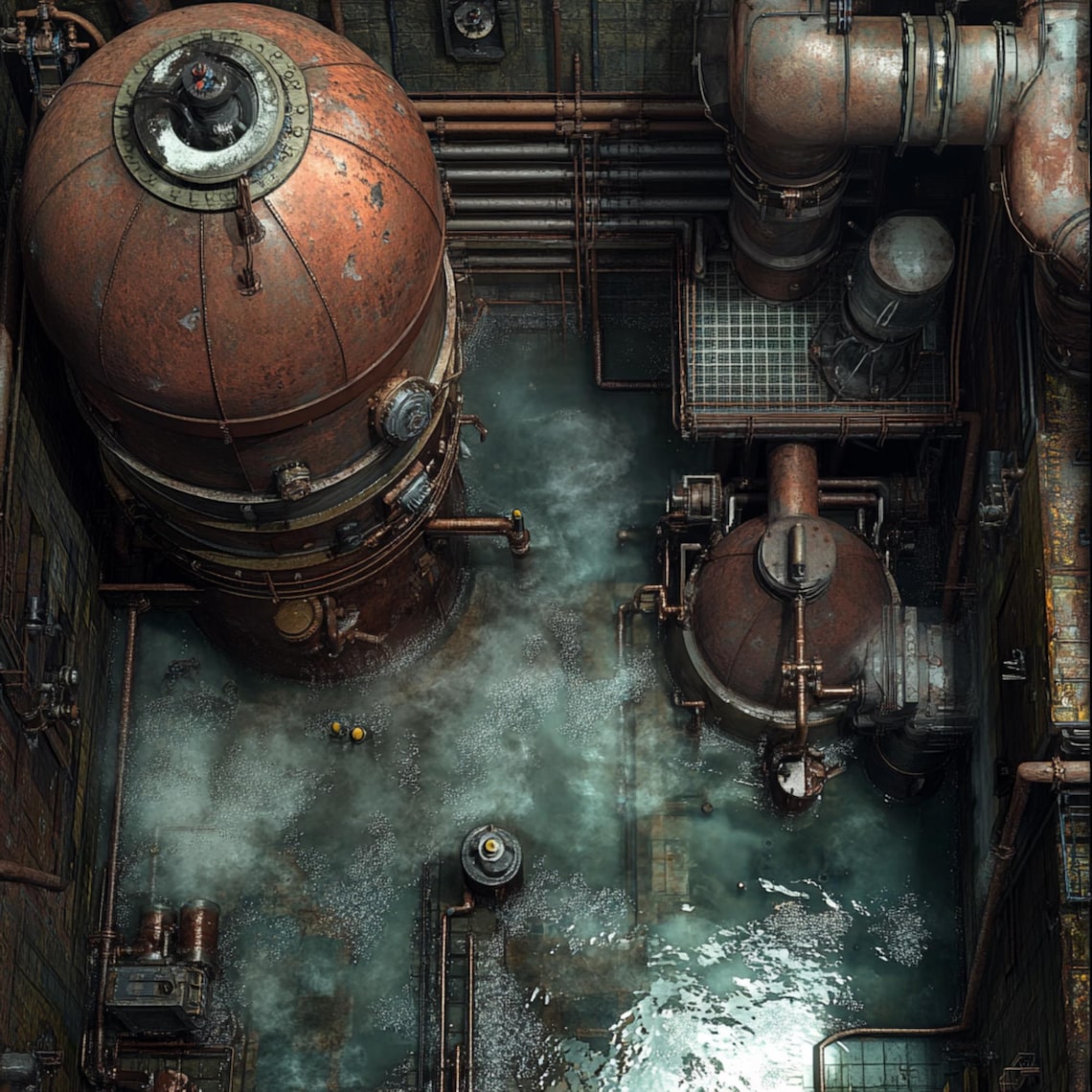 120+ Steampunk Battlemap Bundle, RPG Battle Grids, D&D, Tabletop Maps ...
