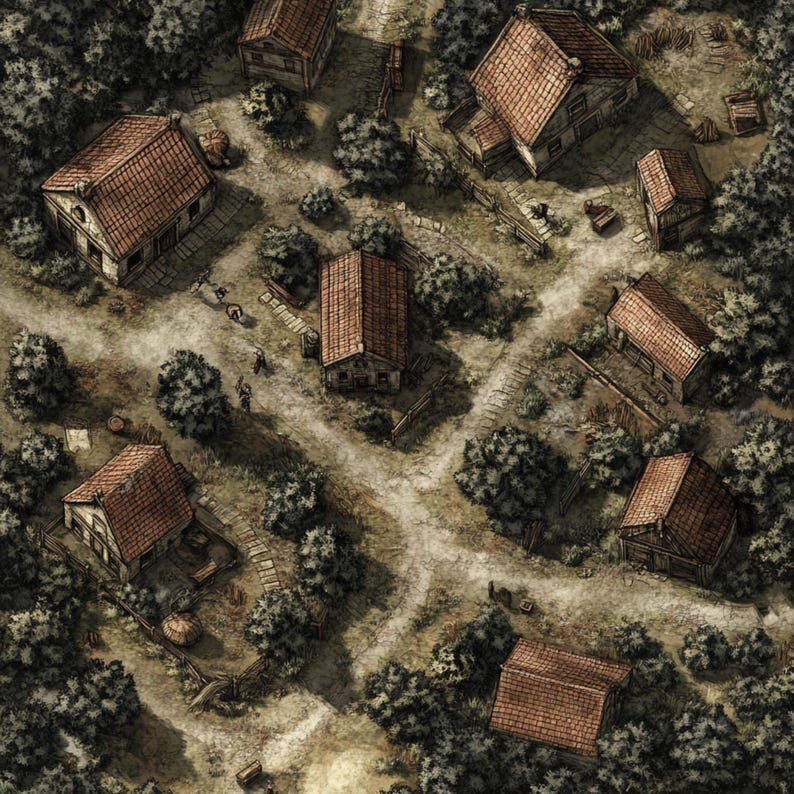 100+ Towns & Villages Battlemap Bundle, RPG Battle Grids, Dnd, Tabletop ...