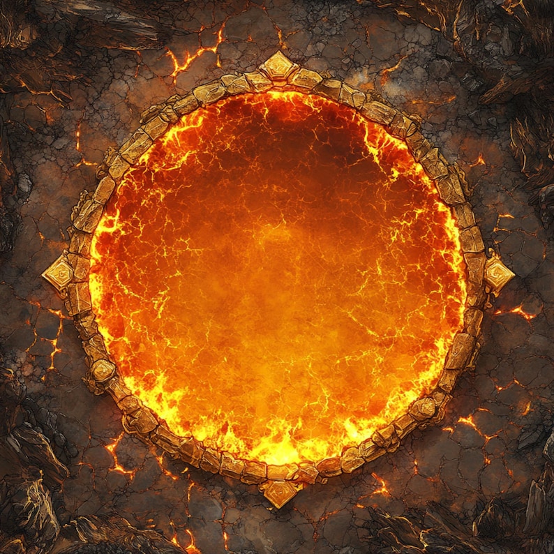 220+ Fire Battlemap Bundle, RPG Battle Grids, D&D Volcanic Maps, Lava ...