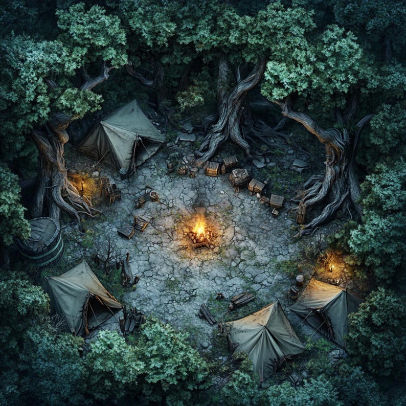 110+ Campsite Battlemap Bundle, RPG Battle Grids, D&D, Tabletop Maps ...