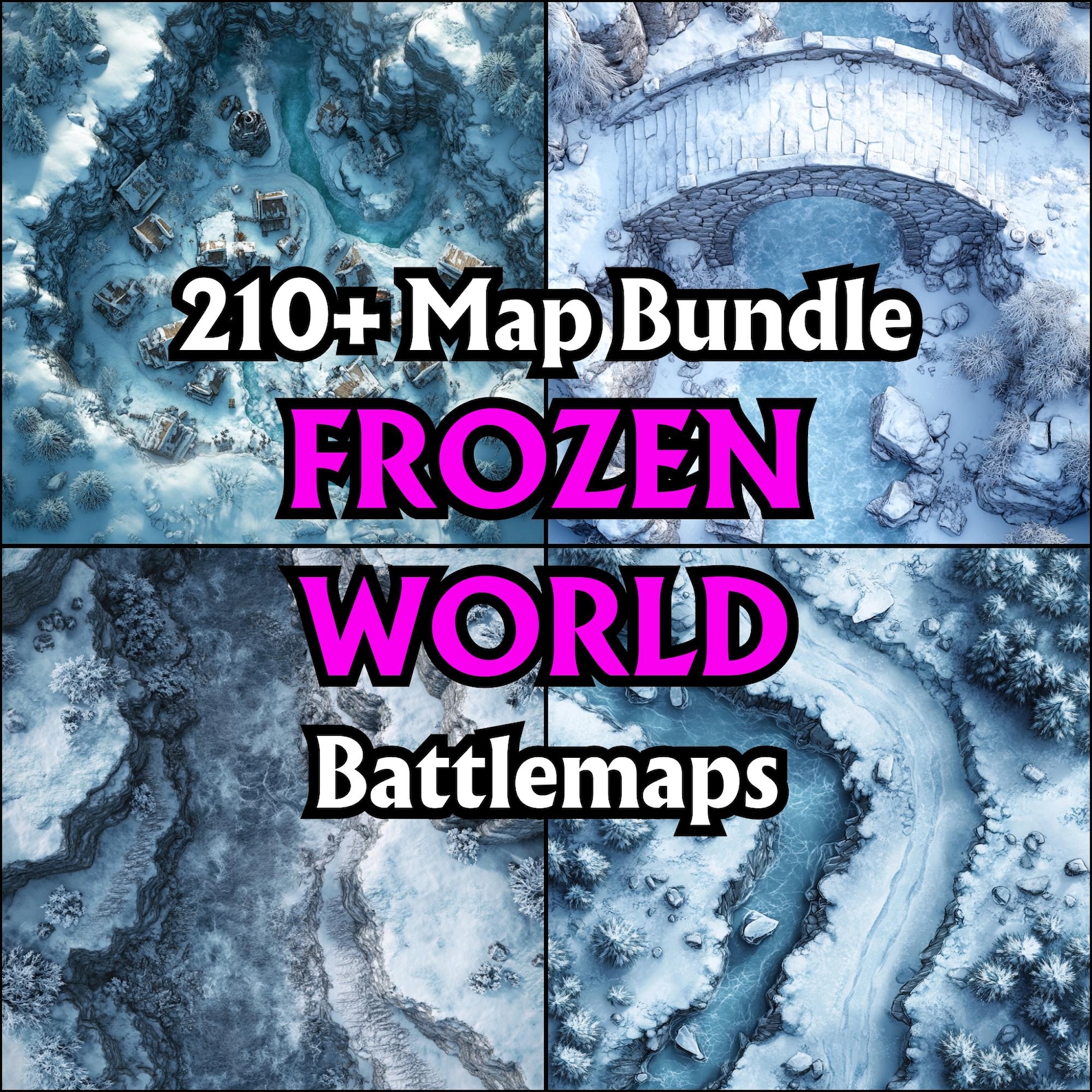 210+ Frozen World Battlemap Bundle, RPG Battle Grids, D&D, Tabletop ...