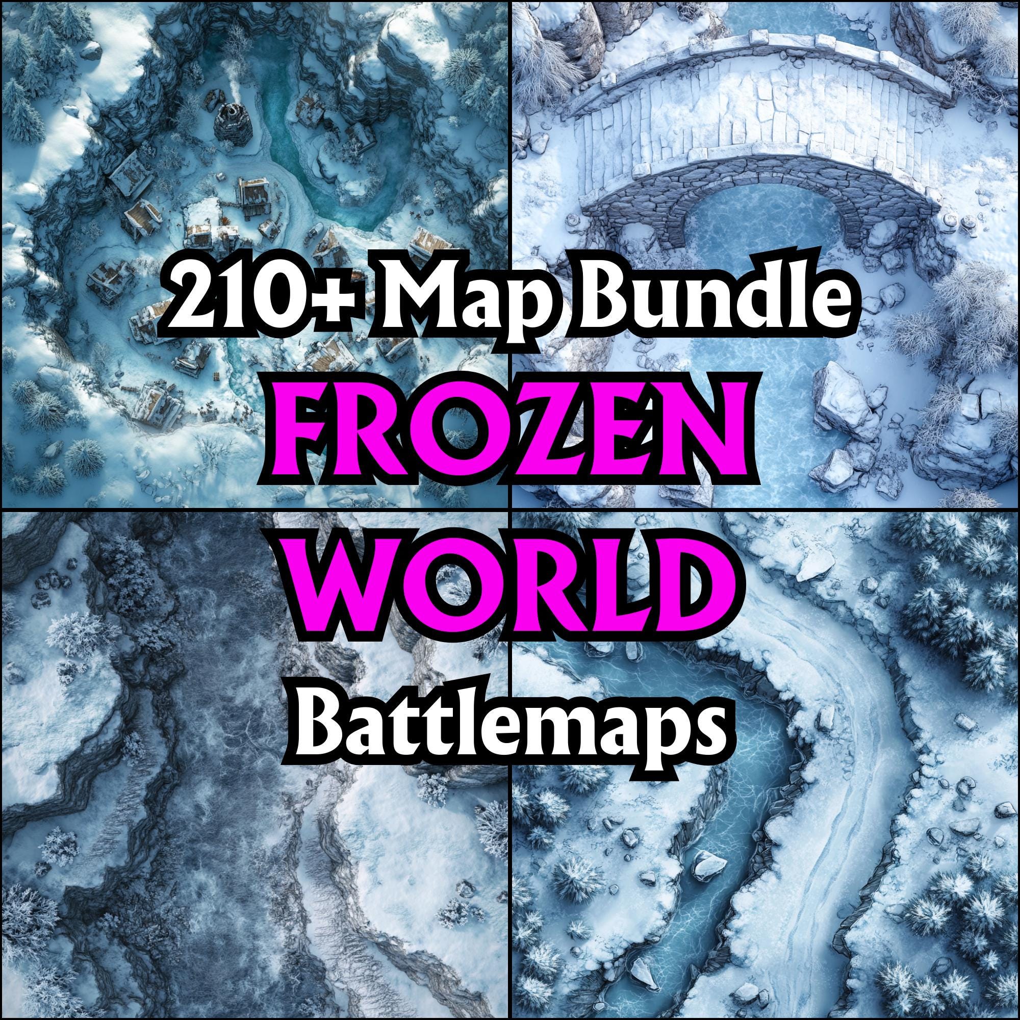 210+ Frozen World Battlemap Bundle, RPG Battle Grids, D&D, Tabletop ...
