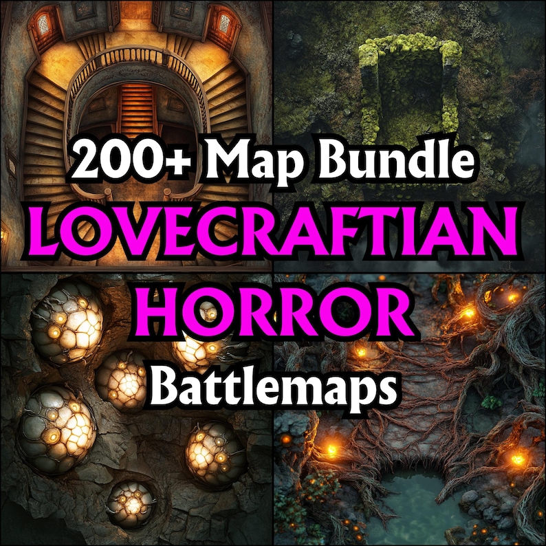 200+ Lovecraftian Horror Battlemap Bundle, RPG Battle Grids, D&D ...