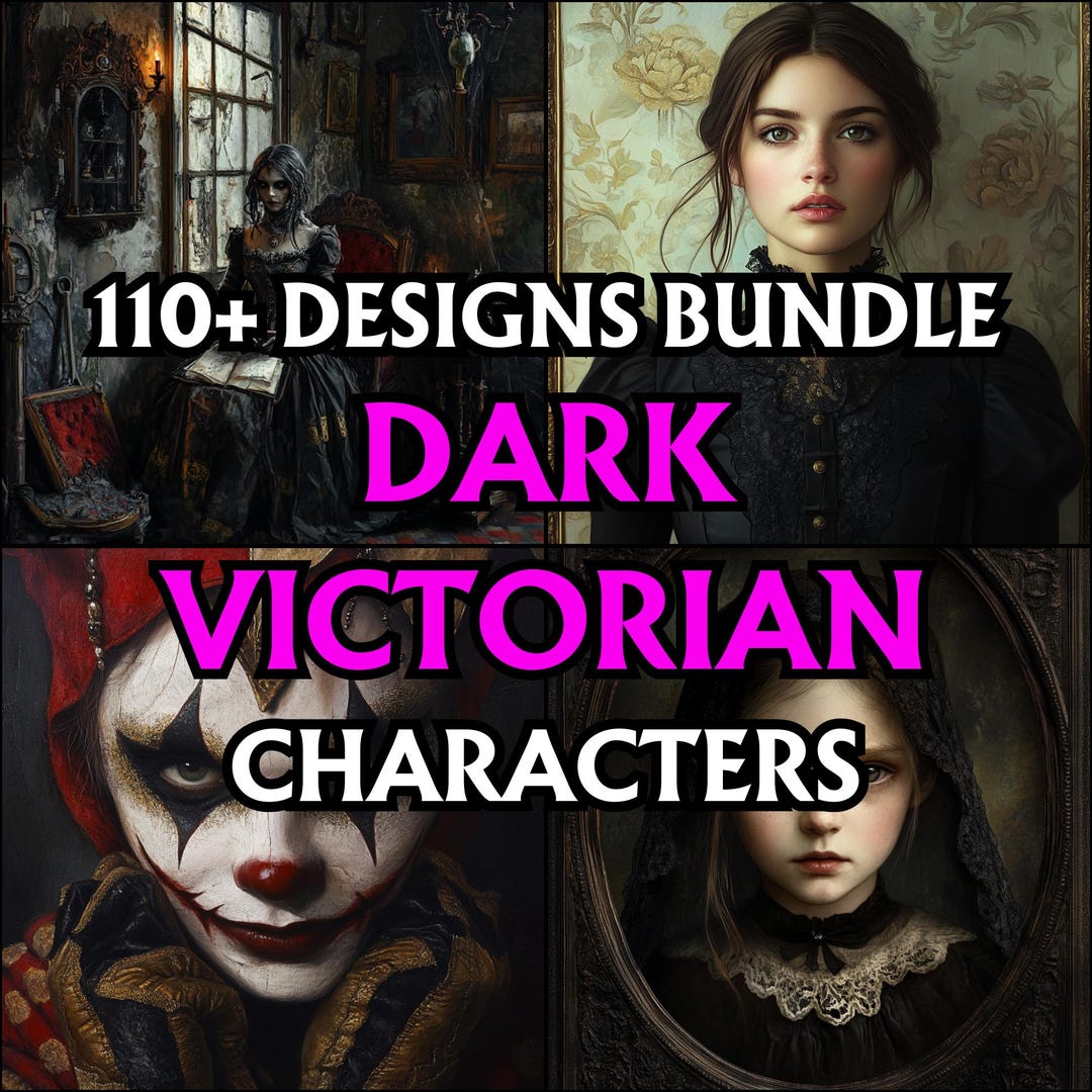 110+ Dark Victorian Character Design Bundle, Digital Art, Gothic ...