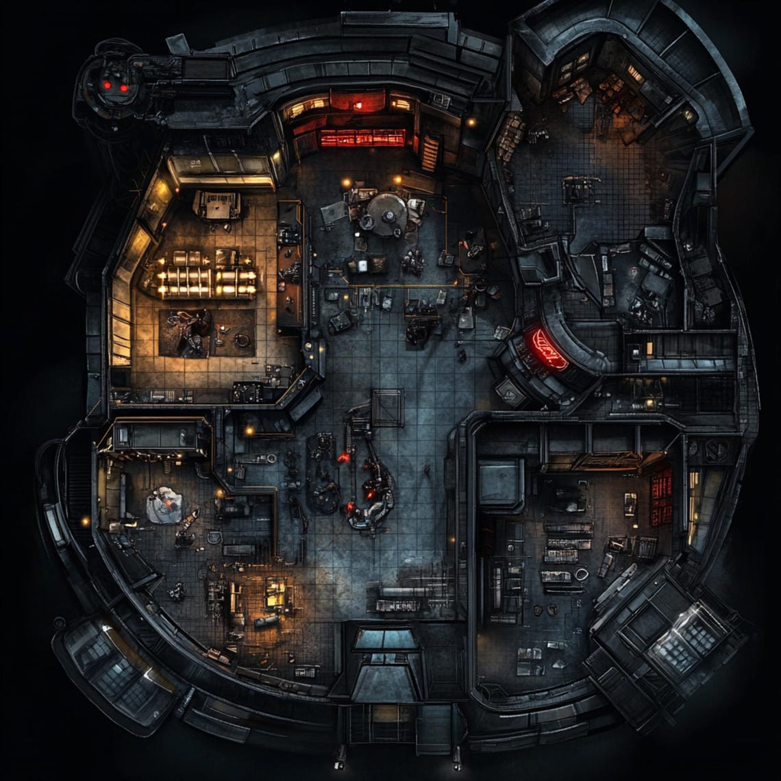 70+ Cyberpunk Battlemap Bundle, RPG Battle Grids, D&D, Tabletop Maps ...
