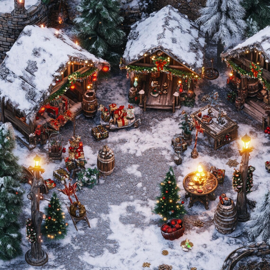 110+ Christmas Battlemap Bundle, RPG Battle Grids, D&D, Tabletop Maps ...