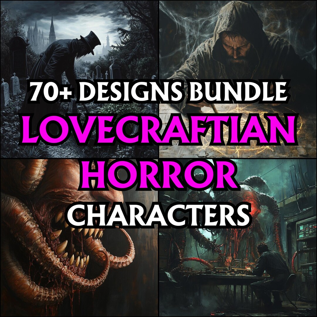70+ Lovecraftian Horror Character Design Bundle, Digital Art, Cosmic ...