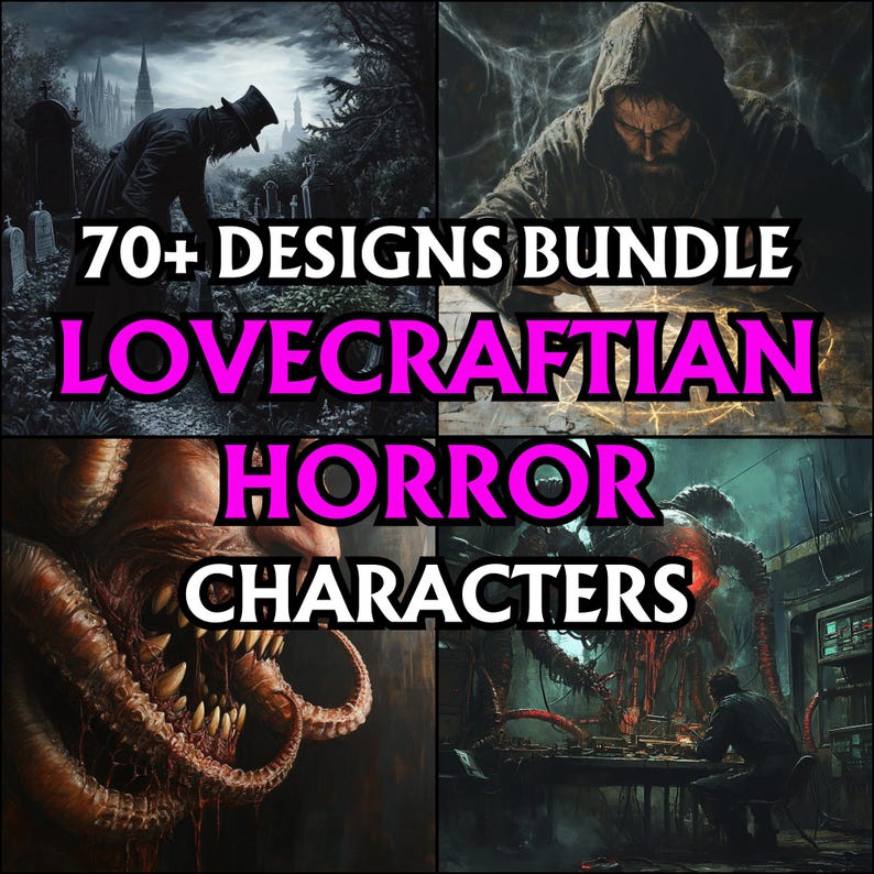 70+ Lovecraftian Horror Character Design Bundle, Digital Art, Cosmic ...