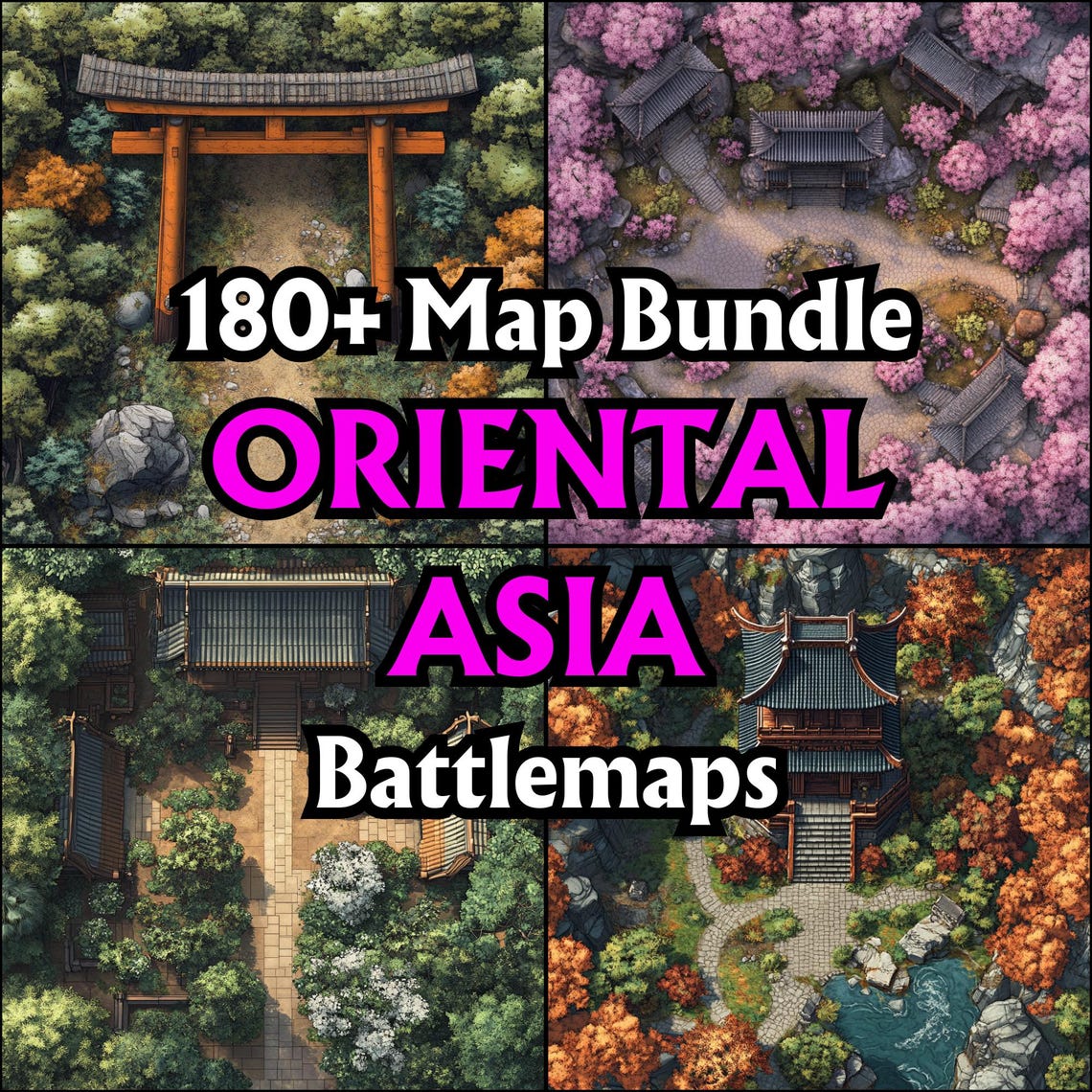 180+ Oriental Asia Battlemap Bundle, RPG Battle Grids, D&D, Tabletop ...