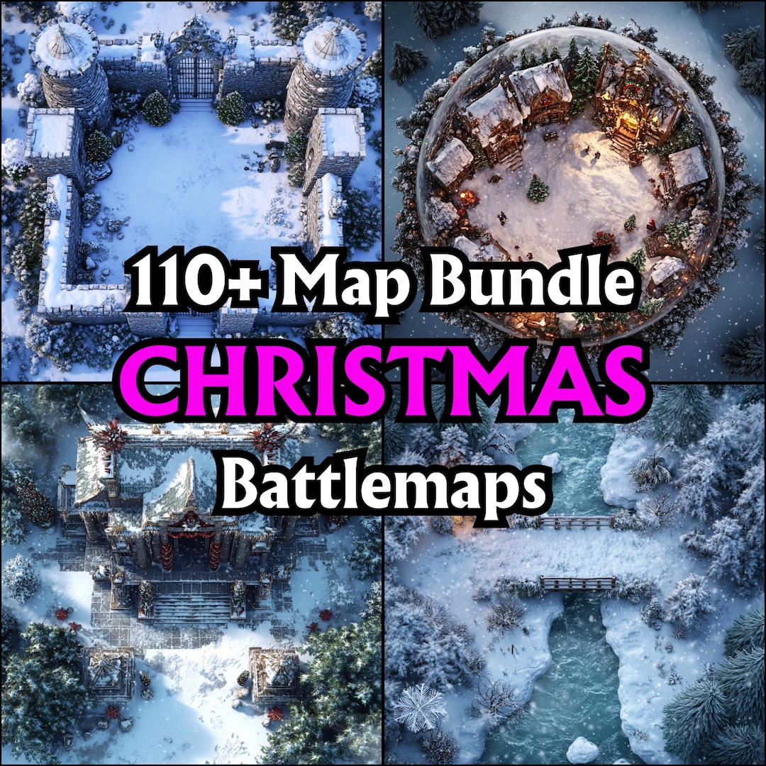 110+ Christmas Battlemap Bundle, RPG Battle Grids, D&D, Tabletop Maps ...