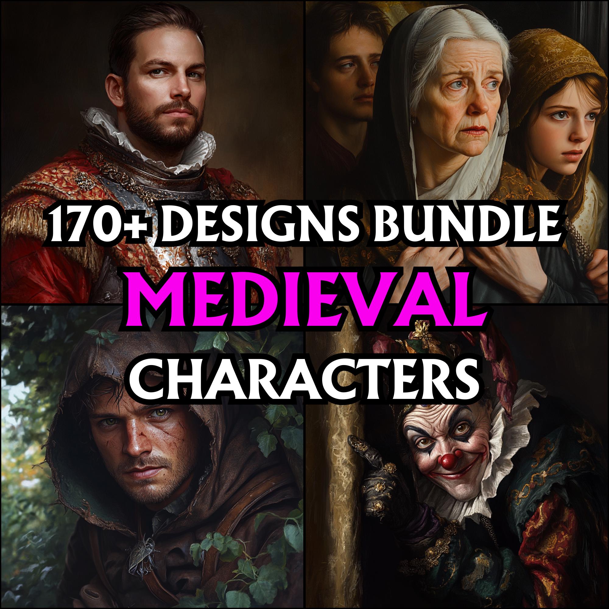 170+ Medieval Character Design Bundle, Digital Art, Knights, Peasants ...