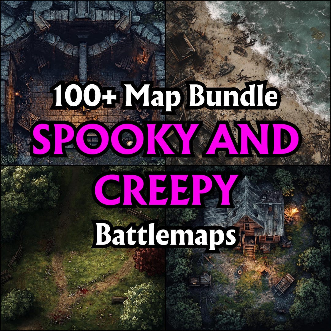 100+ Spooky Battlemap Bundle, RPG Battle Grids, D&D, Tabletop Maps ...