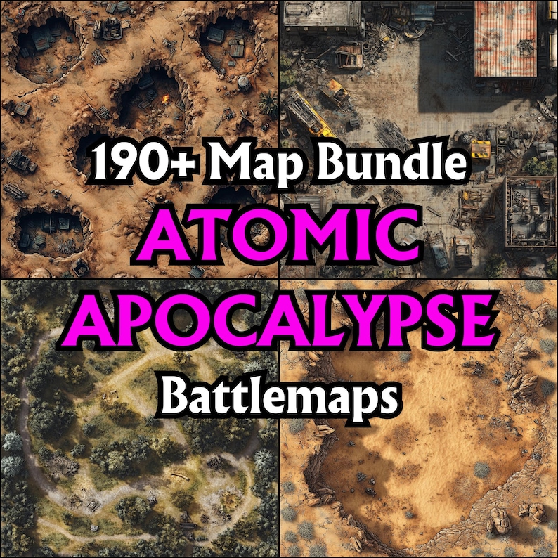 190+ Atomic Apocalypse Battlemap Bundle, RPG Battle Grids, D&D ...