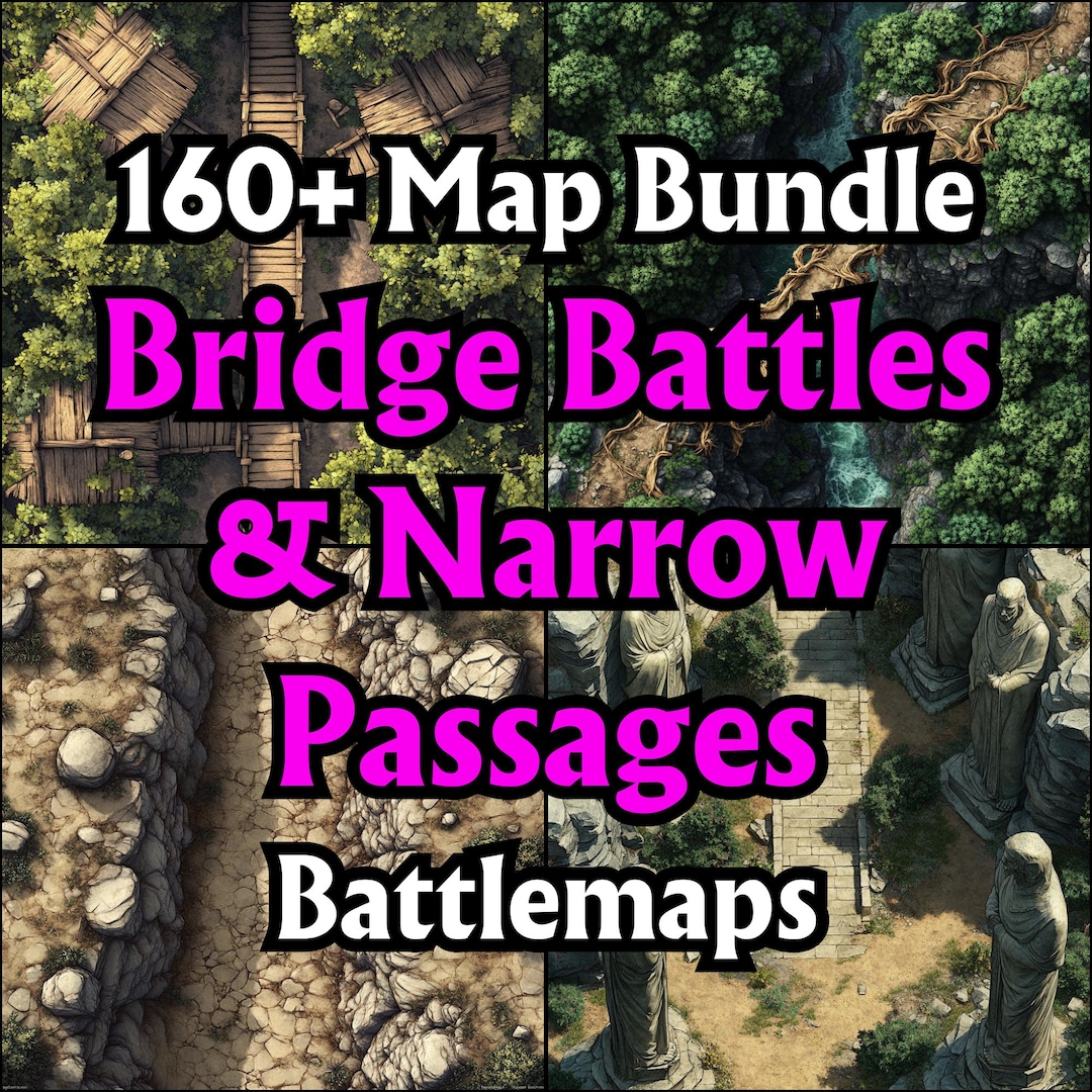 160+ Bridge Battles & Narrow Passages Battlemap Bundle, RPG Grids, Dnd ...