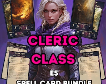 Dnd 5e Sorcerer Spell Cards Bundle | Illustrated & Printable | Cantrips ...