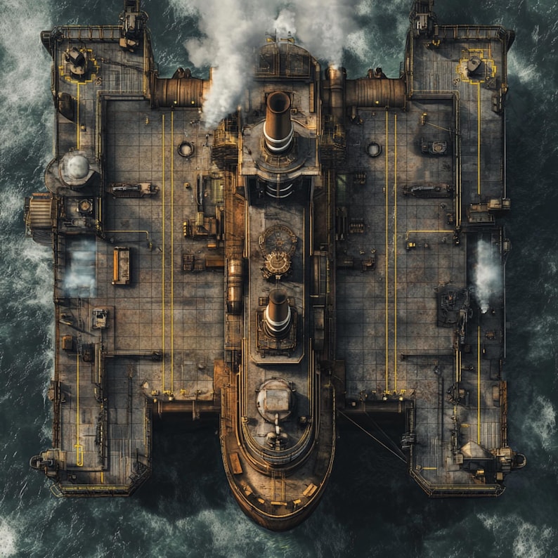 120+ Steampunk Battlemap Bundle, RPG Battle Grids, D&D, Tabletop Maps ...