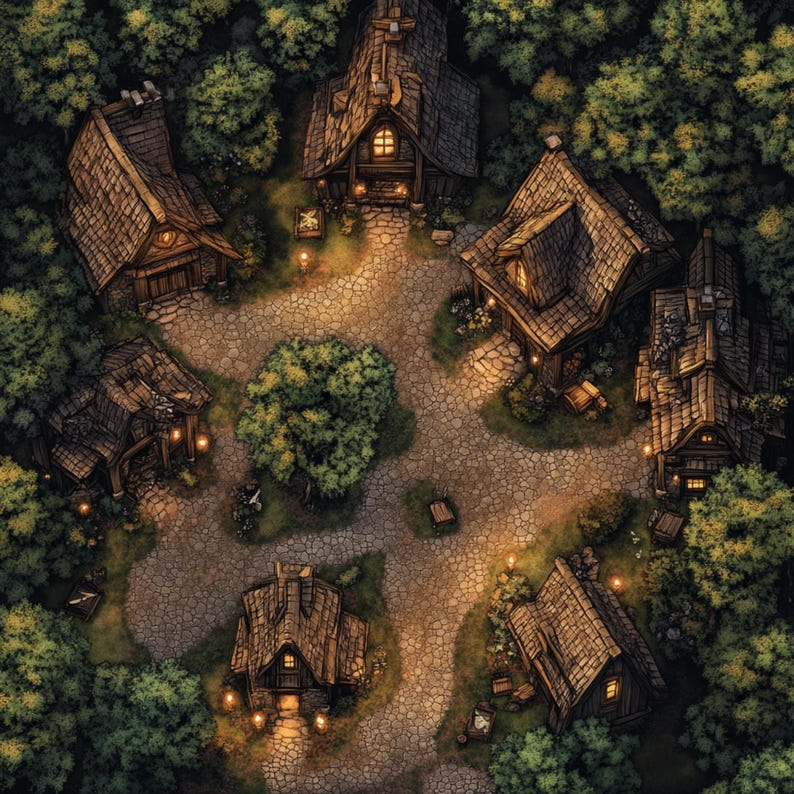 100+ Towns & Villages Battlemap Bundle, RPG Battle Grids, Dnd, Tabletop ...