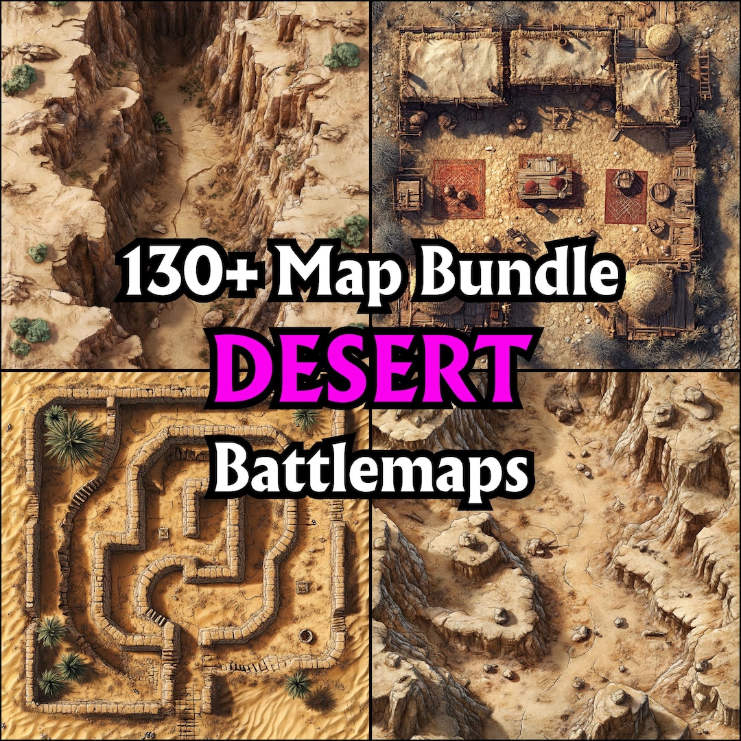 130+ Desert Battlemap Bundle, RPG Battle Grids, D&D, Tabletop Maps ...