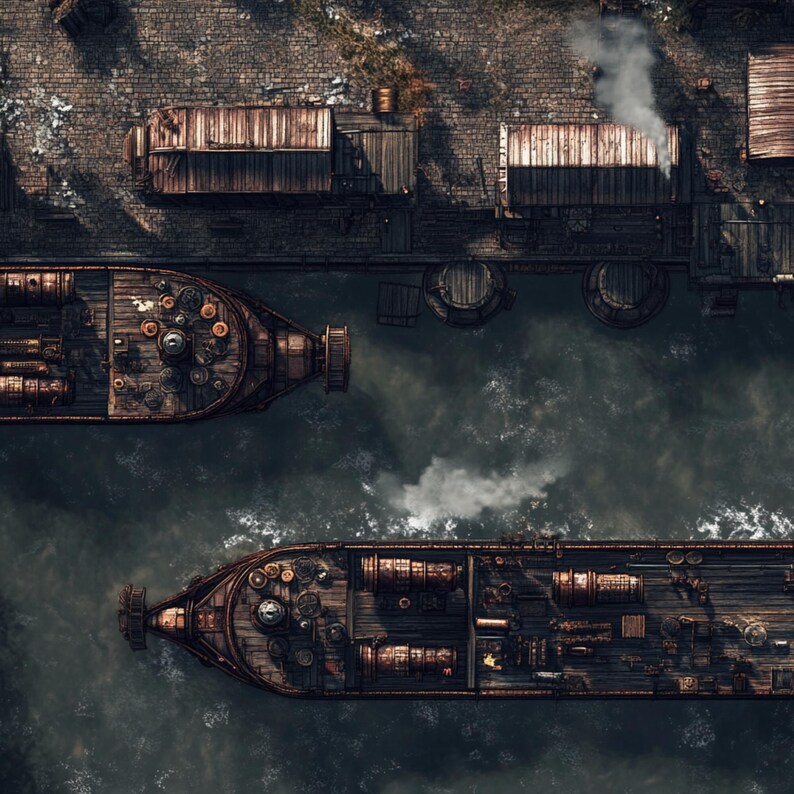 120+ Steampunk Battlemap Bundle, RPG Battle Grids, D&D, Tabletop Maps ...