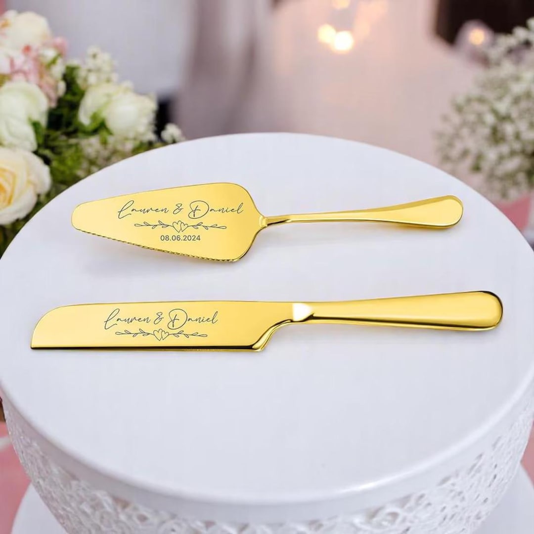 Personalised Wedding Cake Server Sets, Wedding Favours, Wedding ...