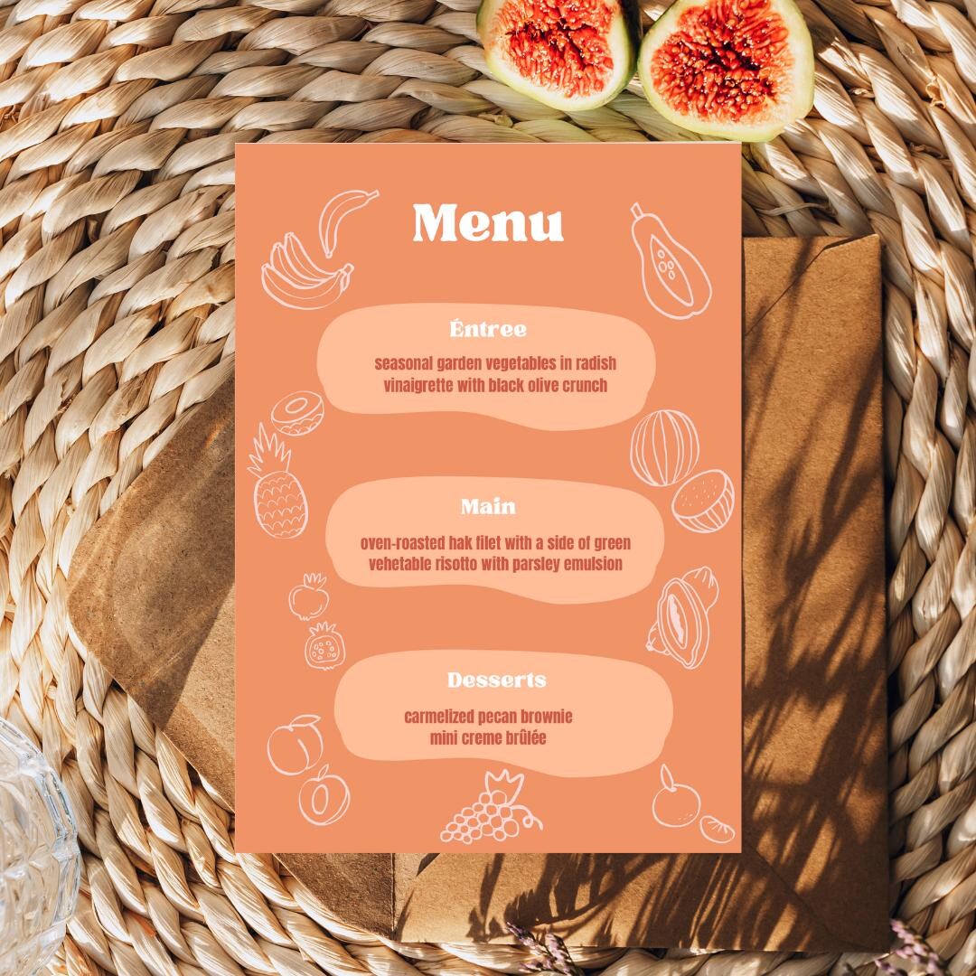 Orange Editable Canva Menu Template Modern & Customizable Menu Design ...