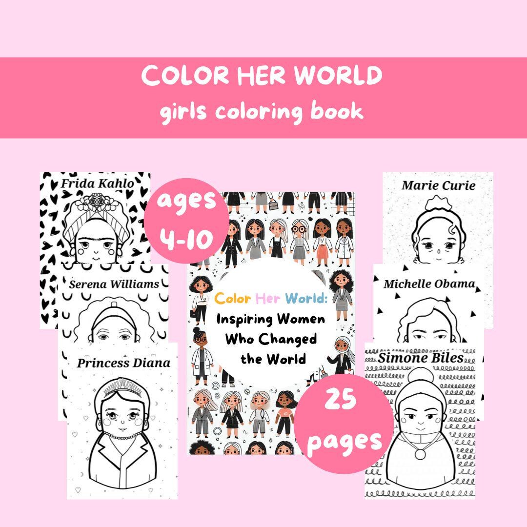 Inspiring Women Coloring Book 25 Printable Pages of Famous Women for ...