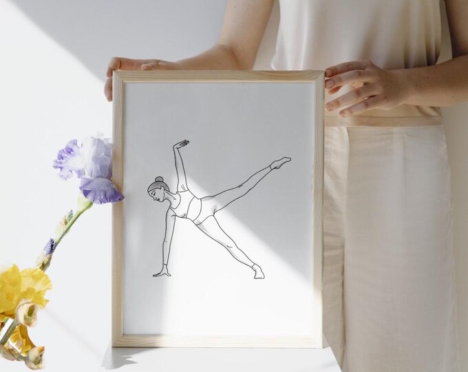 Pilates Printable Wall Art | 3 Piece Wall Art | Pilates Line Art Set ...