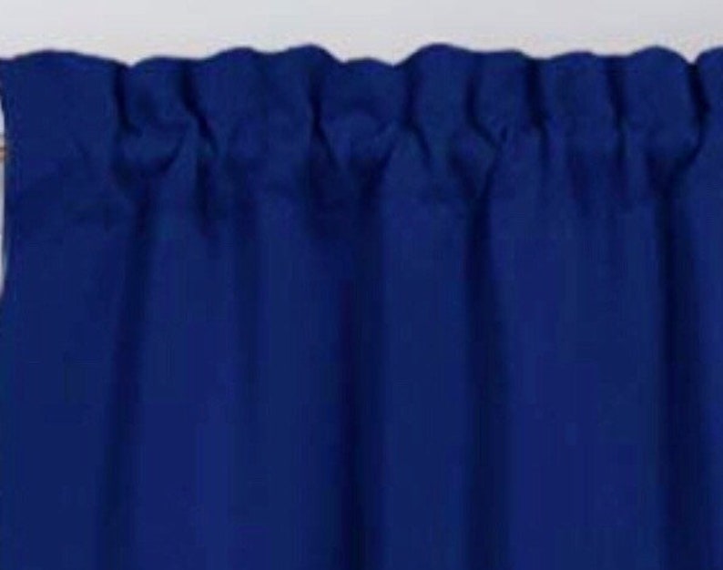 Royal Blue Kona Cotton Valance: Elegant Window Curtain, Handmade - Etsy