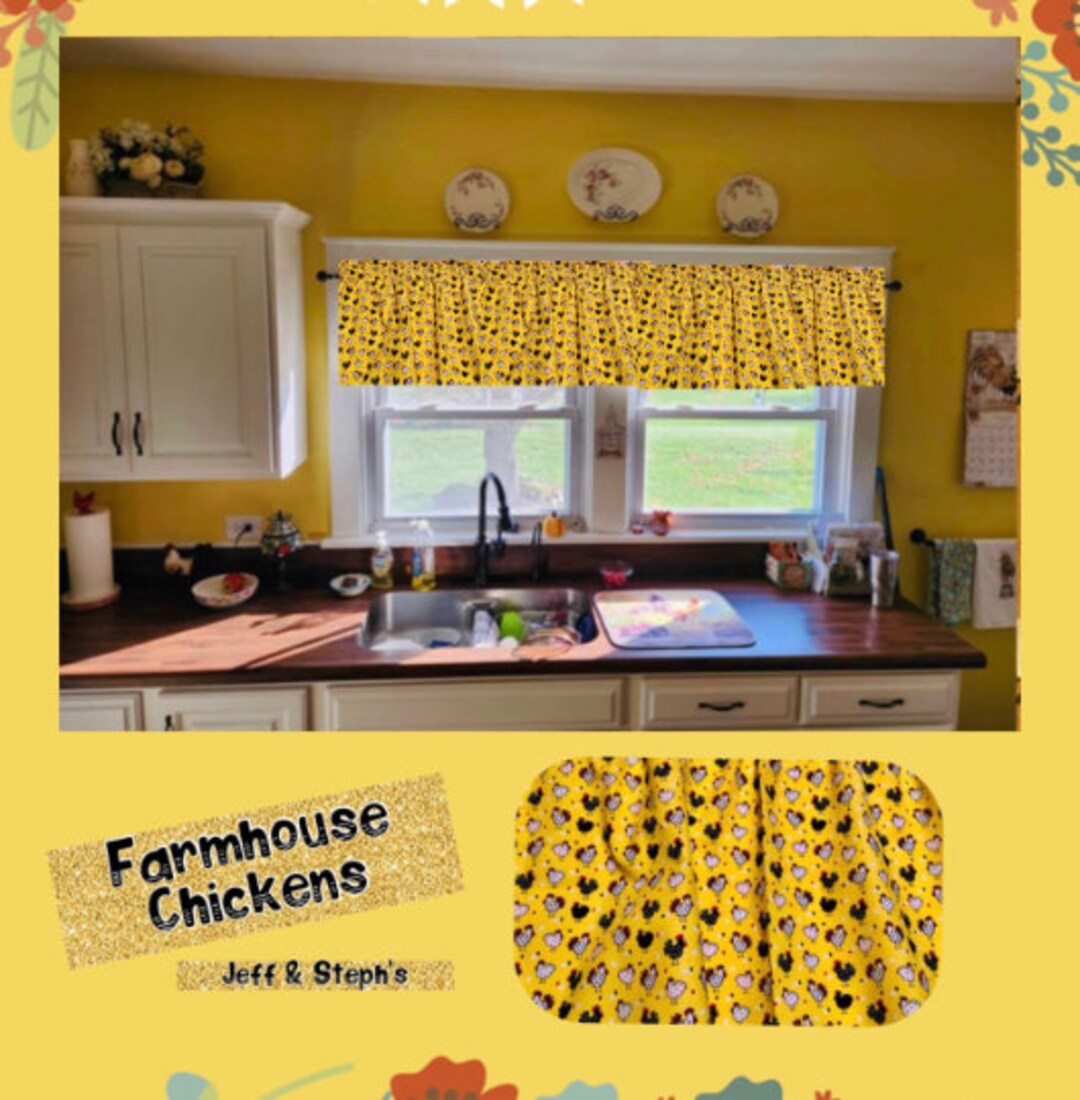 Farmhouse Chicken Valance, Make Your Kitchen Like a Country Farmhouse ...