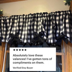 Black and White Buffalo Plaid Valance 1 Black Checks With Removable ...