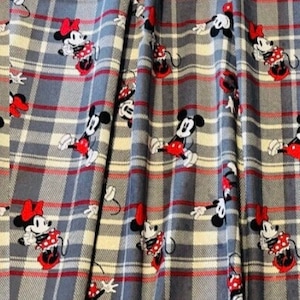 Minnie Grey Plaid Valance, Handmade With Mickey Fabric, 42w X 14l, Kids ...