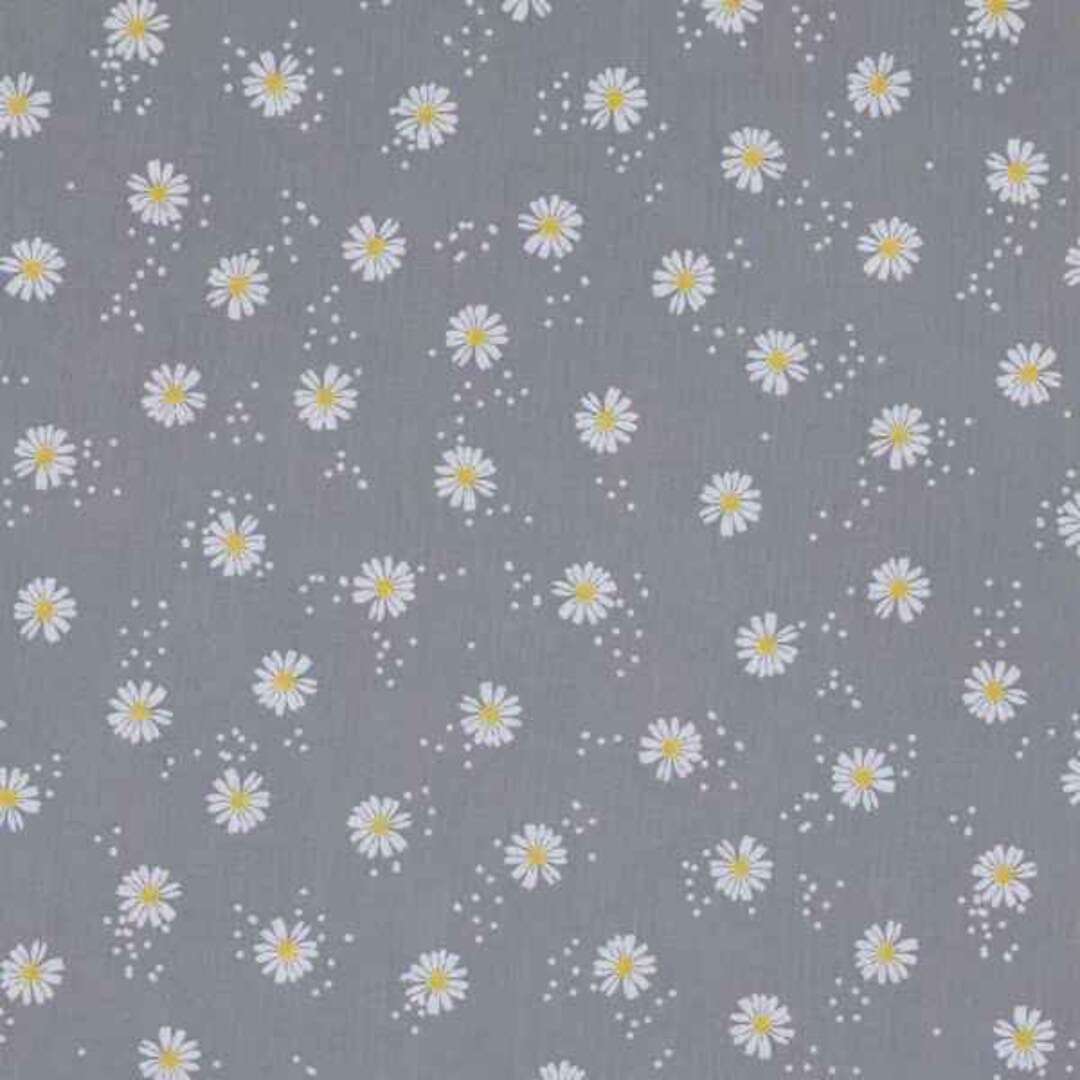 Gray Daisy Dot Valance Gray & White Valance 43 W X14l Window Curtain ...