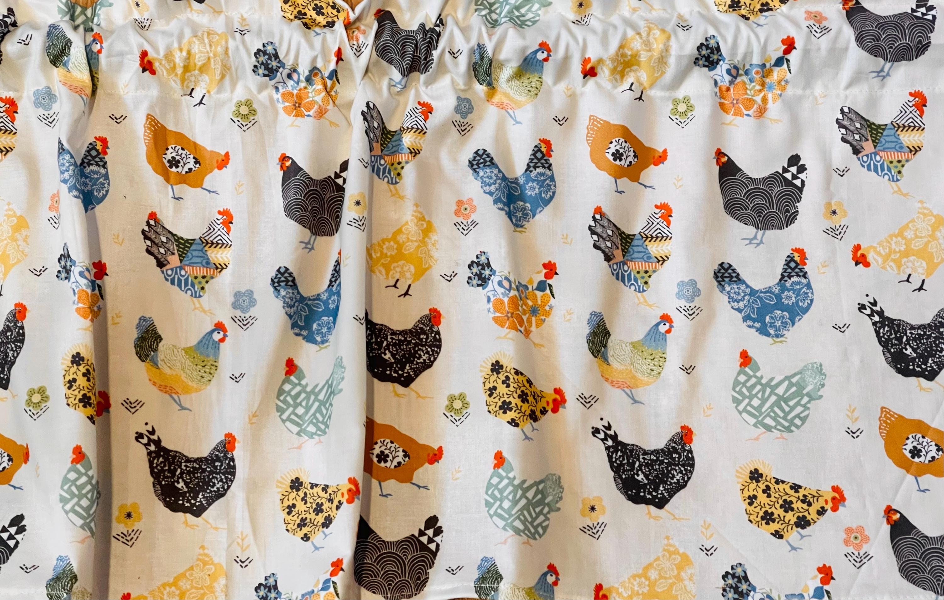 Patterned Chicken Valance: Farmhouse Kitchen Decor (43"w X 14"l) - Etsy