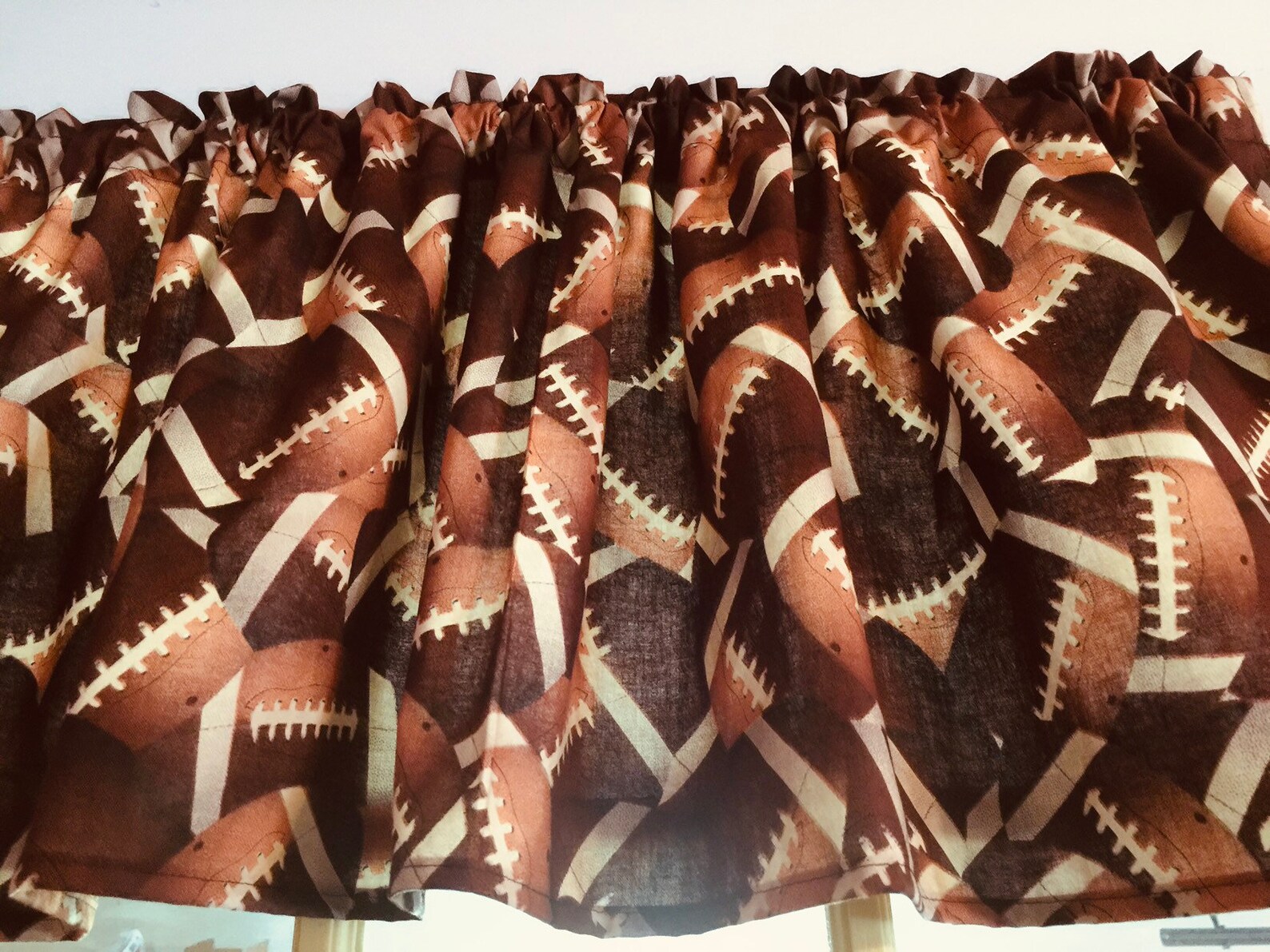 Football Valance: Game Day Decor, Man Cave, Boys Bedroom (43"w X 14/15 ...