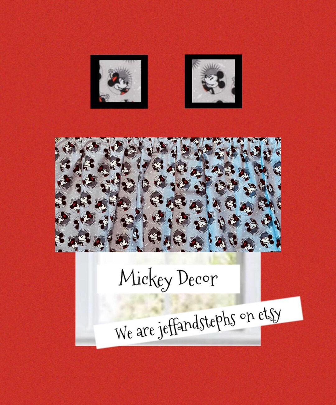 Mickey Mouse Curtain Panels: Happy Circles Design, Handmade With ...