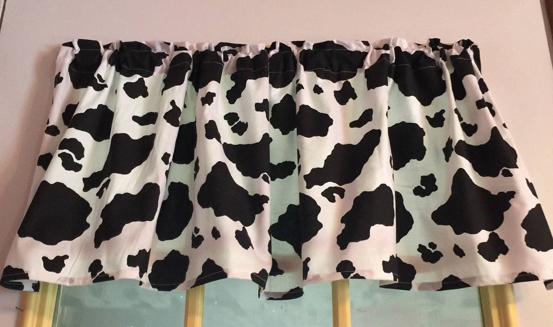 Valance Cow Spots Farmhouse Valance Rustic Kitchen Decor - Etsy