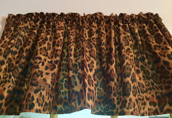 Leopard Valance Safari Jungle Cat Cheetah Spots Cotton - Etsy
