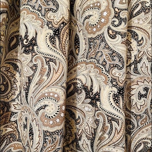 Curtains Made From Rustic Paisley Curtain Panels Khaki Brown and Black ...