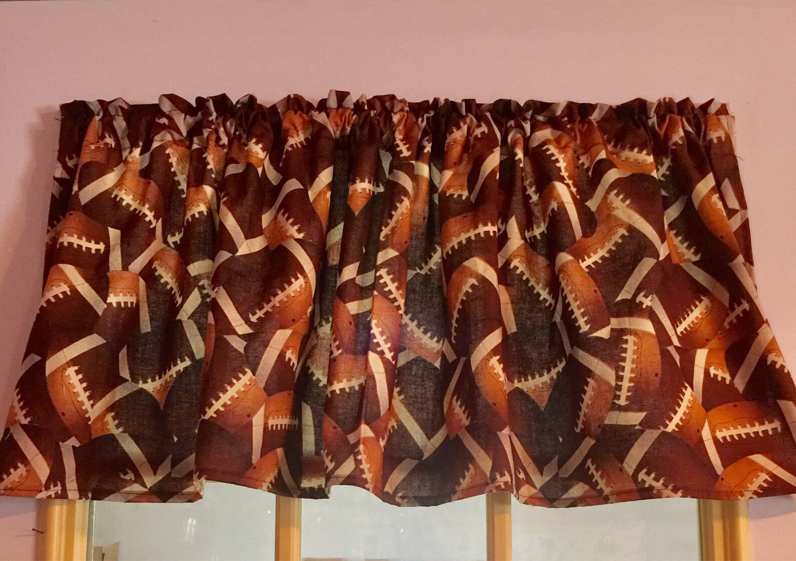 Football Window Valance: Man Cave Sports Decor (43"w X 15"l) - Etsy