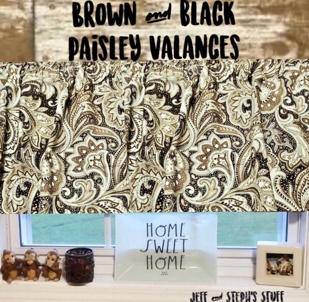 Rustic Paisley Valance for Office Cabin Living Room Bedroom Bathroom ...