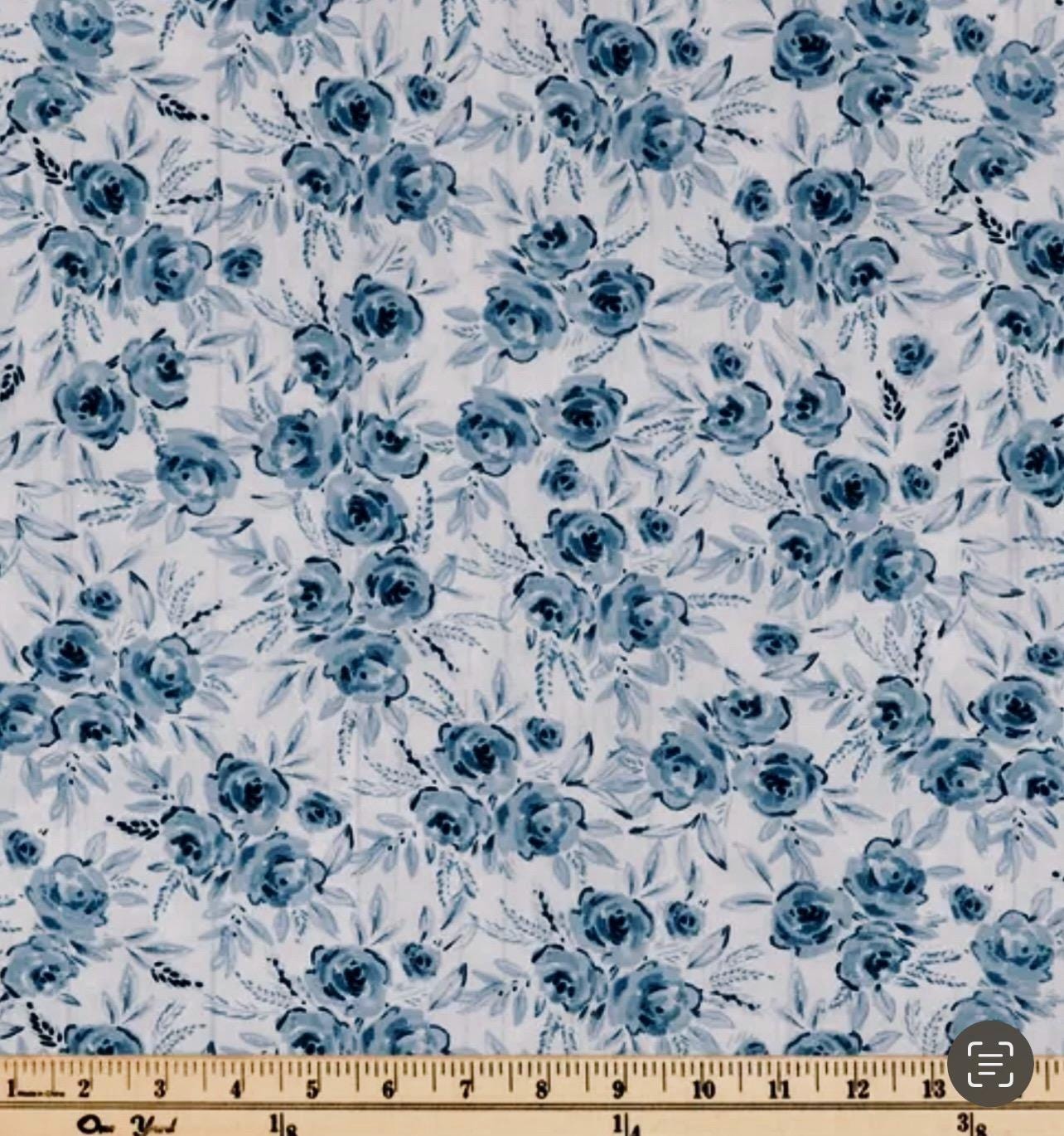 Blue Floral Valance: Country Farmhouse Window Curtain (40” Wx14"l) - Etsy