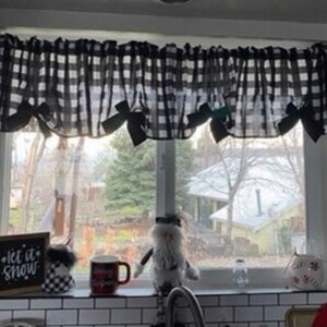 Black and White Buffalo Plaid Valance 1 Black Checks With Removable ...