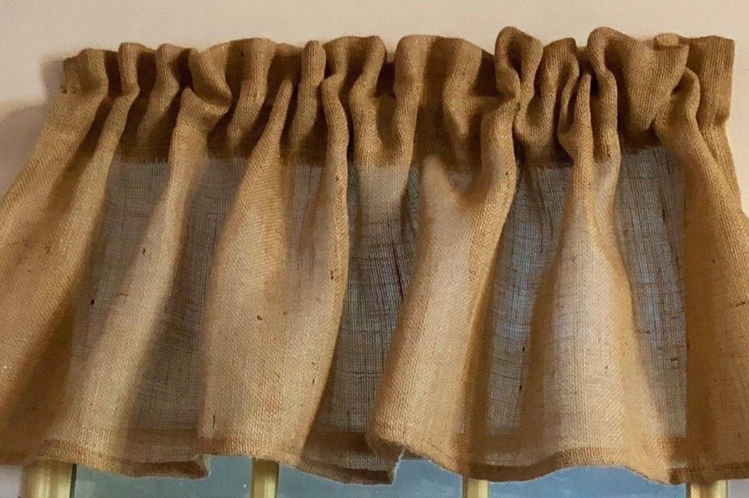 Rustic Burlap Valance, Farmhouse Window Curtain (52"wx15"l) - Etsy