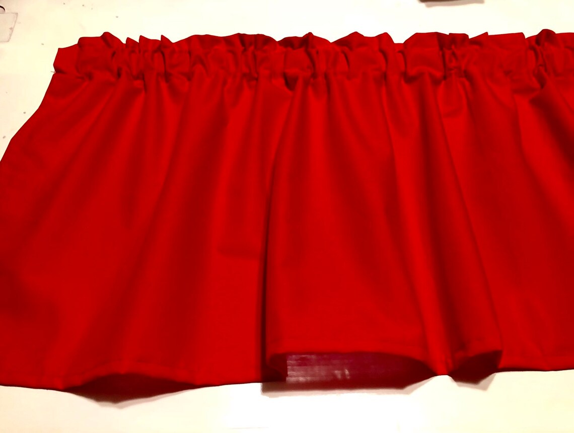 Red Cotton Window Valance: 43"w X 14/15"l - Etsy