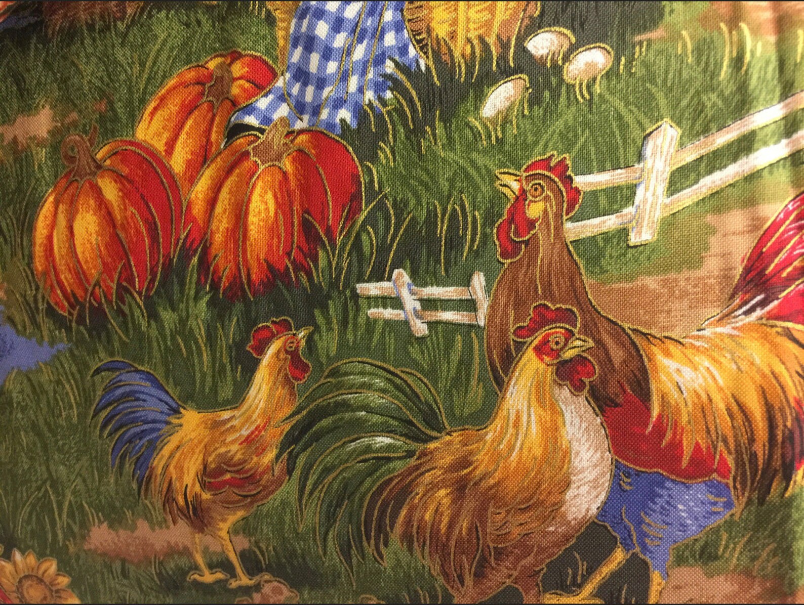Chicken Rooster Valance: Country Farmhouse Decor, 42"w Cotton Window ...