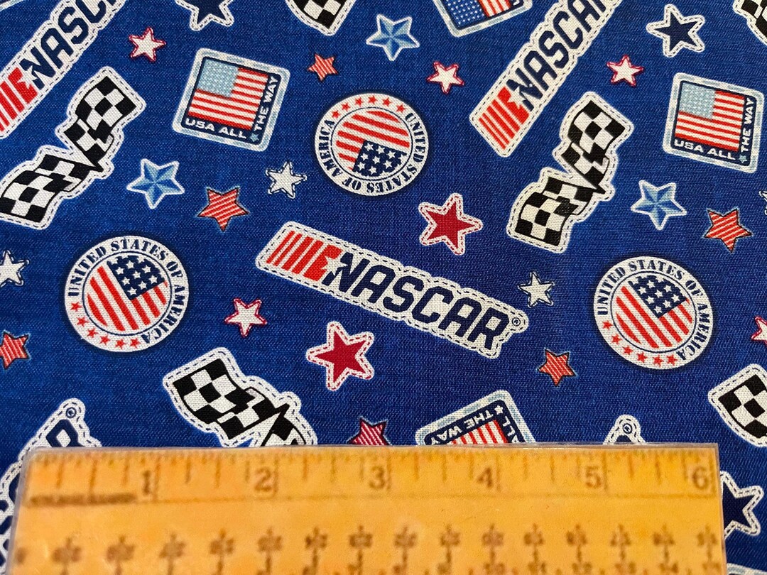 Nascar Fabric: USA Racing Cotton Material - Etsy