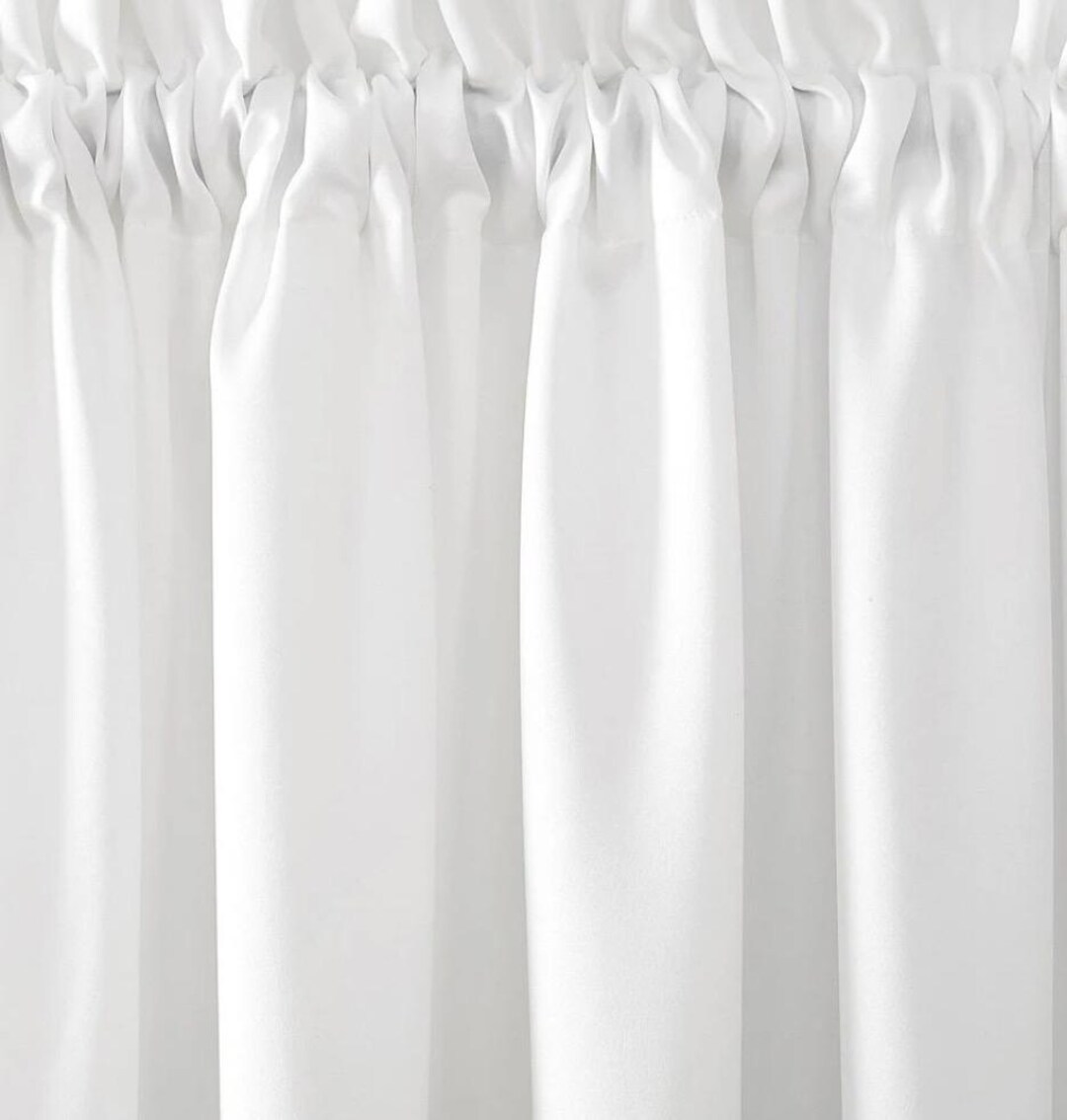 White Cotton Window Valance: Simple Farmhouse Style, Kitchen or ...