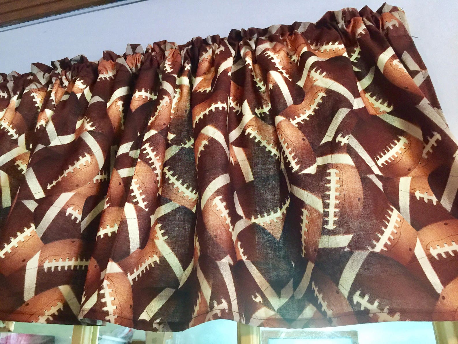 Football Valance: Game Day Decor, Man Cave, Boys Bedroom (43"w X 14/15 ...