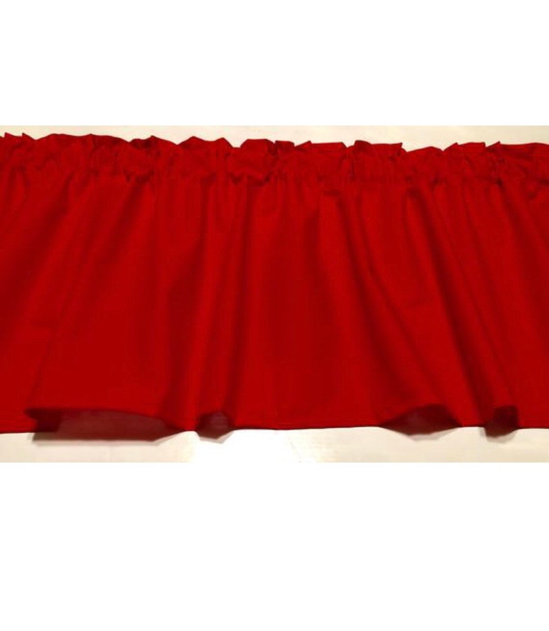 Red Cotton Window Valance: Handmade 52"w X 15"l - Etsy