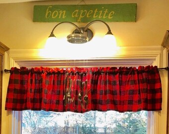 Buffalo Check Valance - Etsy